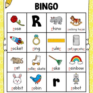 Letter R Bingo Game - Etsy