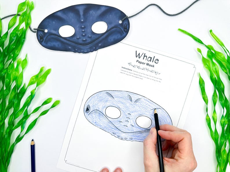 Whale Paper Mask Template | Printable Kid's Craft Activity ...