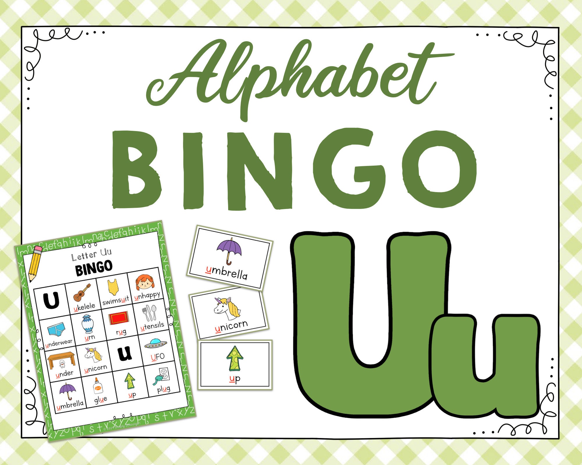 Letter U Bingo Game - Etsy