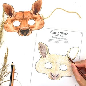 Printable KANGAROO Mask Template | DIY Paper Craft Animal PDF | Kids ...