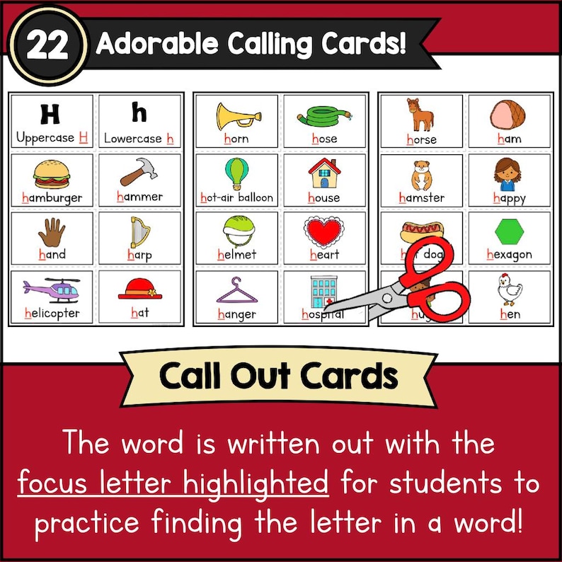 Letter H BINGO GAME Printable PDF - Fun Alphabet Bingo for Preschool ...
