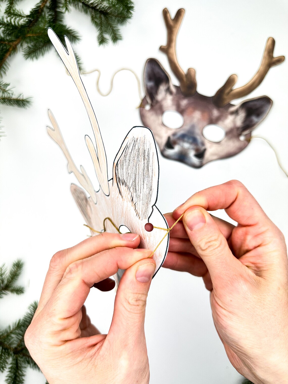 Printable Reindeer Craft Mask | Animal Paper Template | Easy to Make ...