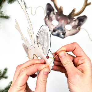 Printable Reindeer Craft Mask | Animal Paper Template | Easy to Make ...