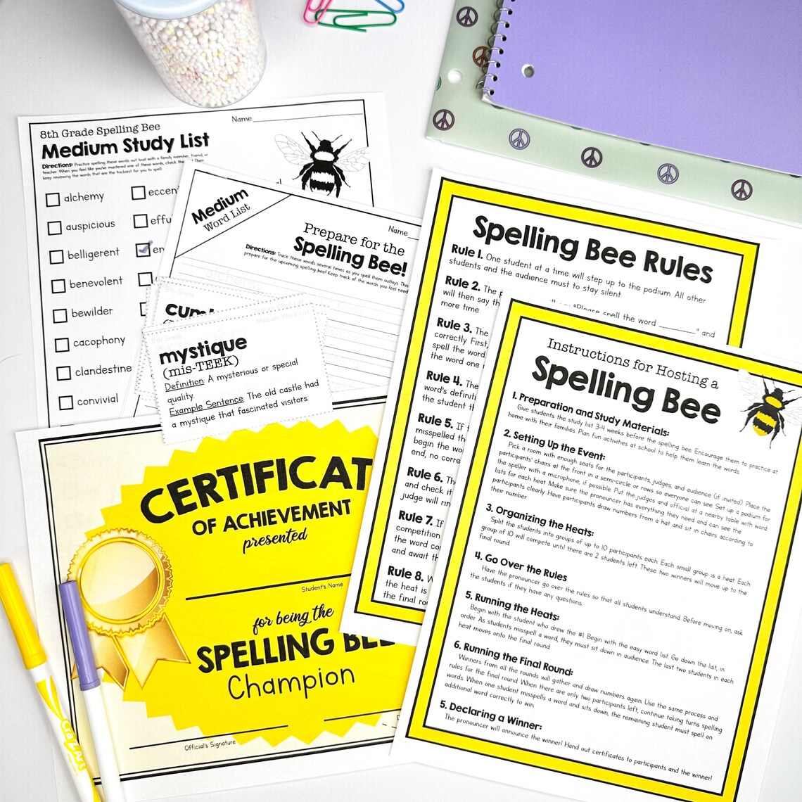 8th GRADE SPELLING Bee Word List PDF – Everything You Need to Host a ...