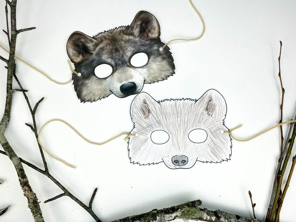 Printable WOLF Paper Mask Template | DIY Craft Animal PDF | Kids and ...