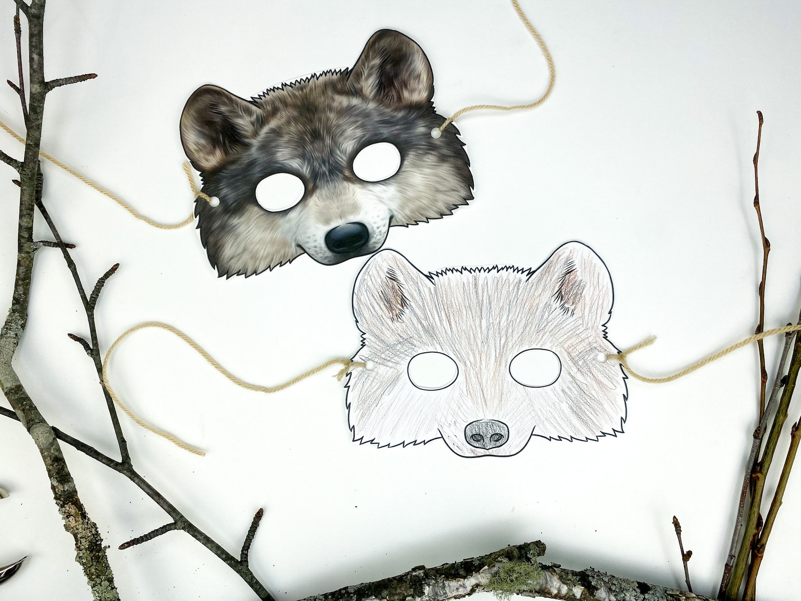 Wolf Paper Mask Template | Printable Kid's Craft Activity | Articulated ...
