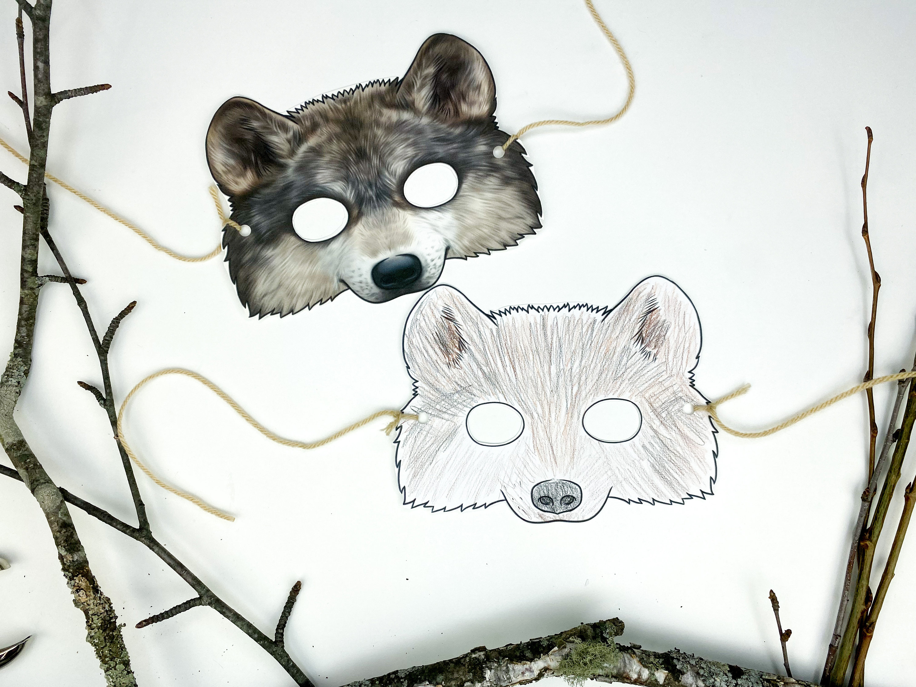 Wolf Paper Mask Template | Printable Kid's Craft Activity | Articulated ...