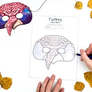 Printable Turkey Craft Mask | Turkey Coloring Mask Activity | Paper Diy ...
