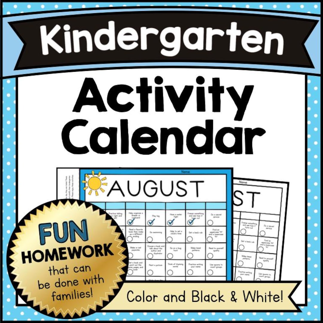 Kindergarten Learning Activity 12 Months Calendar Printable, Homeschool ...