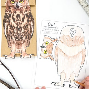 Owl Puppet Printable Template | Fun Paper Bag Craft Activity | Children ...