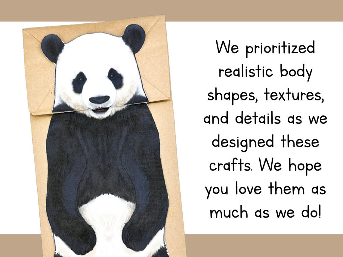 Panda Paper Bag Puppet Craft Kit | Eco-friendly Printable Template ...