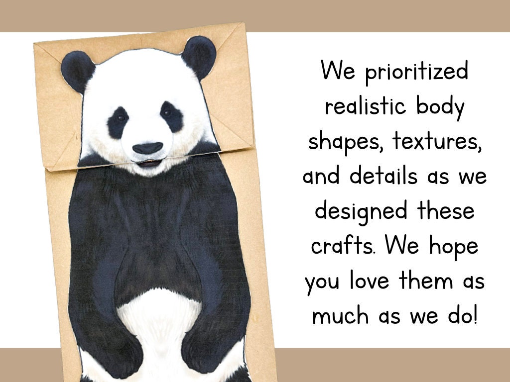 Panda Paper Bag Puppet Craft Kit | Eco-friendly Printable Template ...