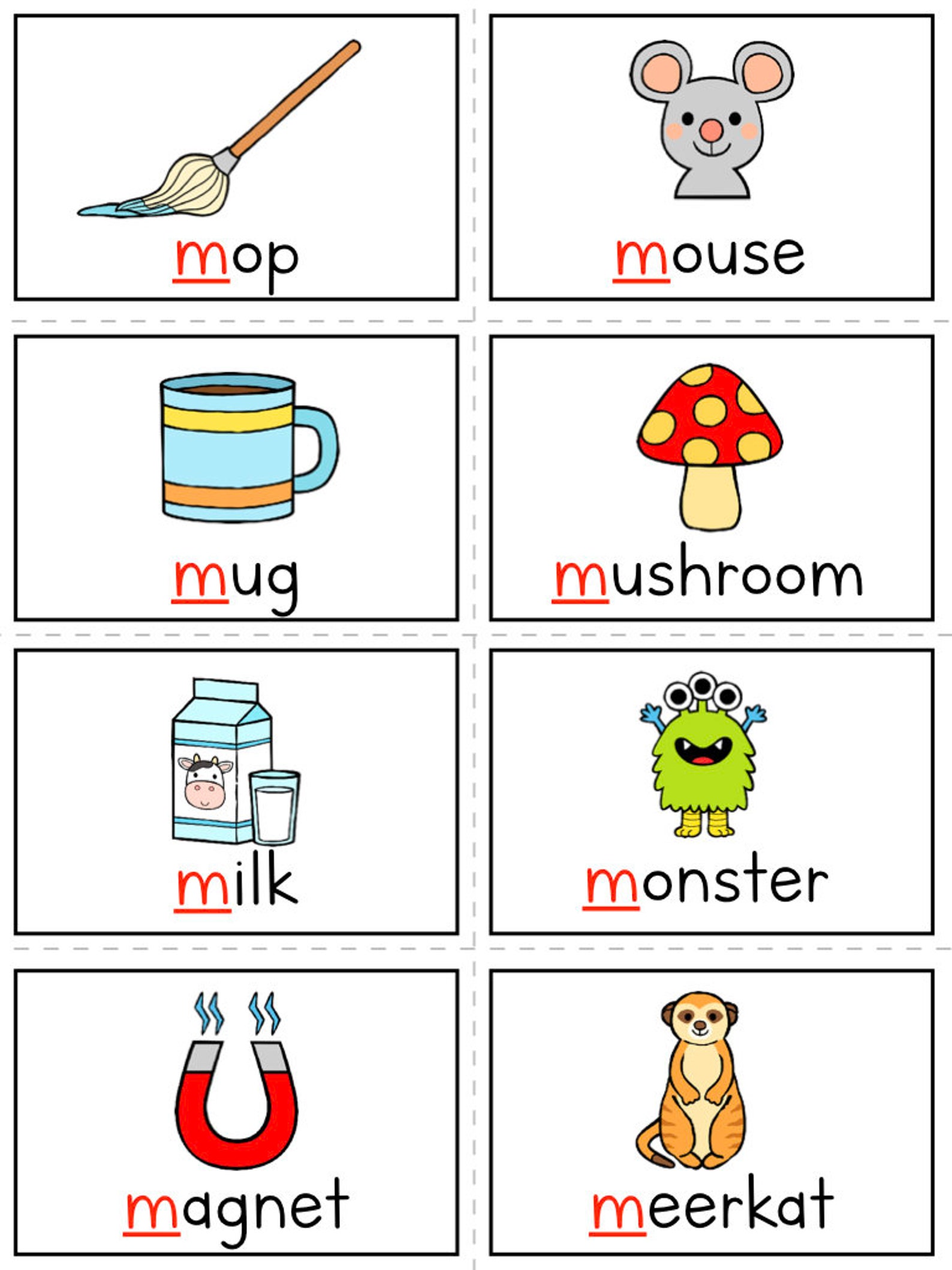 Letter M Bingo Game - Etsy