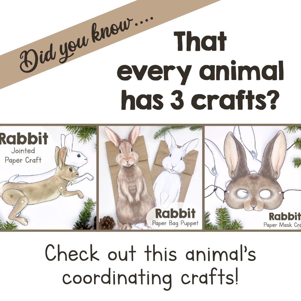 PRINTABLE Bunny Paper Craft Template & Articulated Rabbit Jointed ...