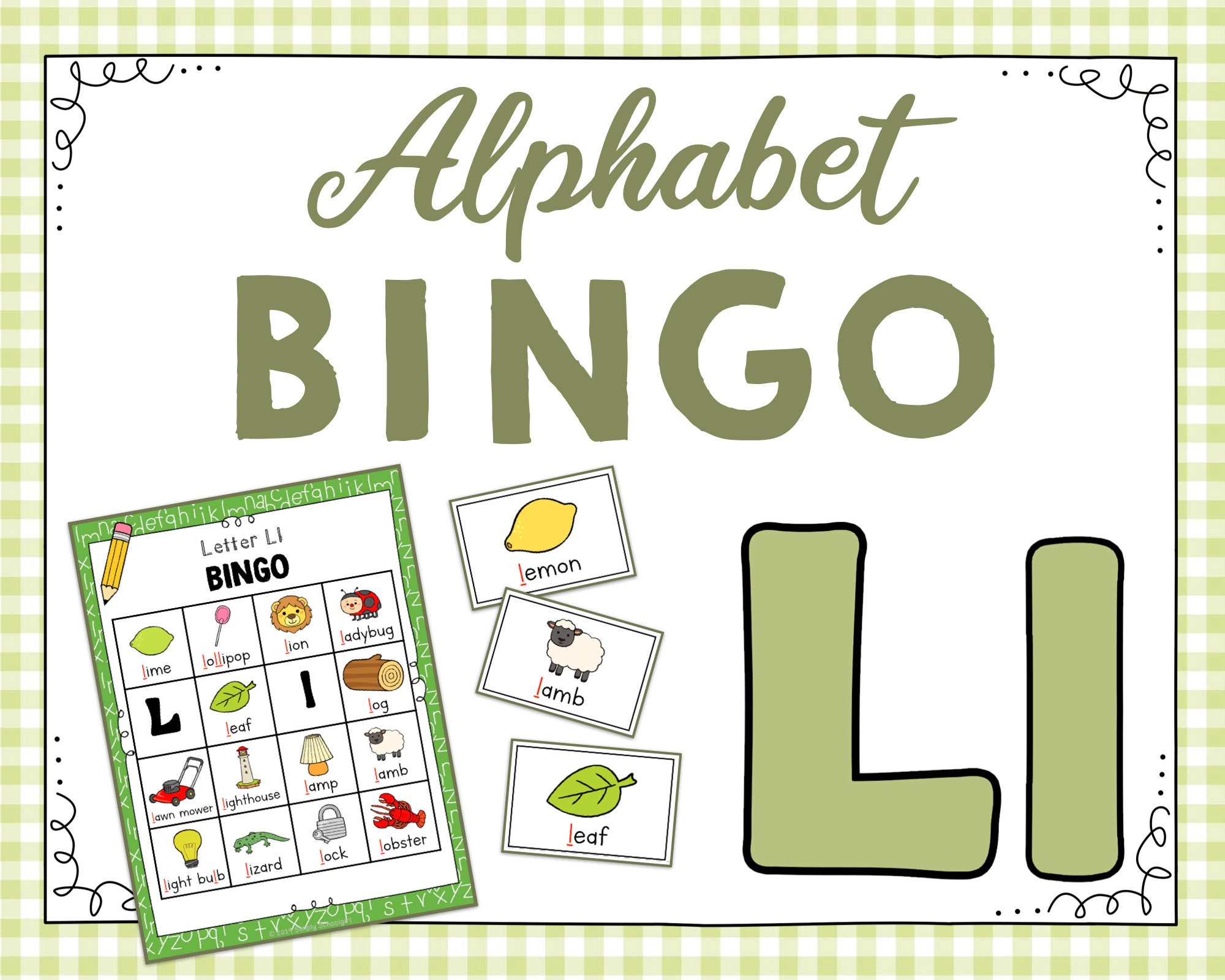 Letter L Bingo Game - Etsy