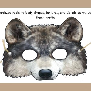 Wolf Paper Mask Template | Printable Kid's Craft Activity | Articulated ...