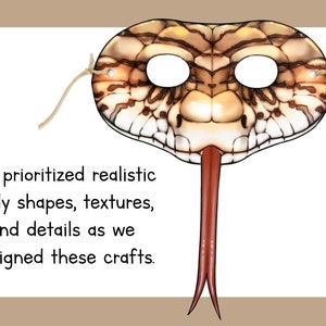 Snake Mask Craft Kit | Easy Print Animal Paper Template | Reptile ...