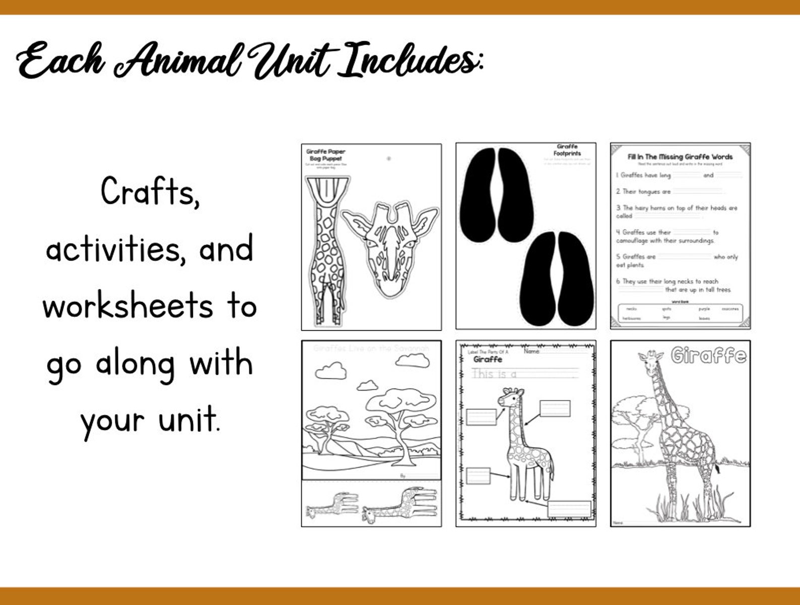 All About Giraffes Animal Science Unit - Etsy