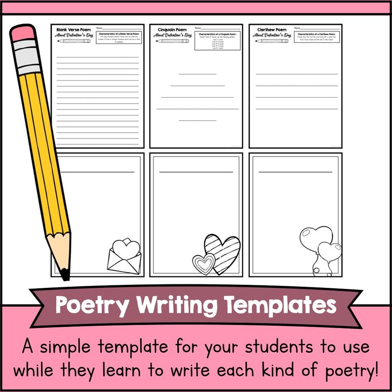 No Prep Valentine’s Day Poems | Poetry Writing Templates | Acrostic ...