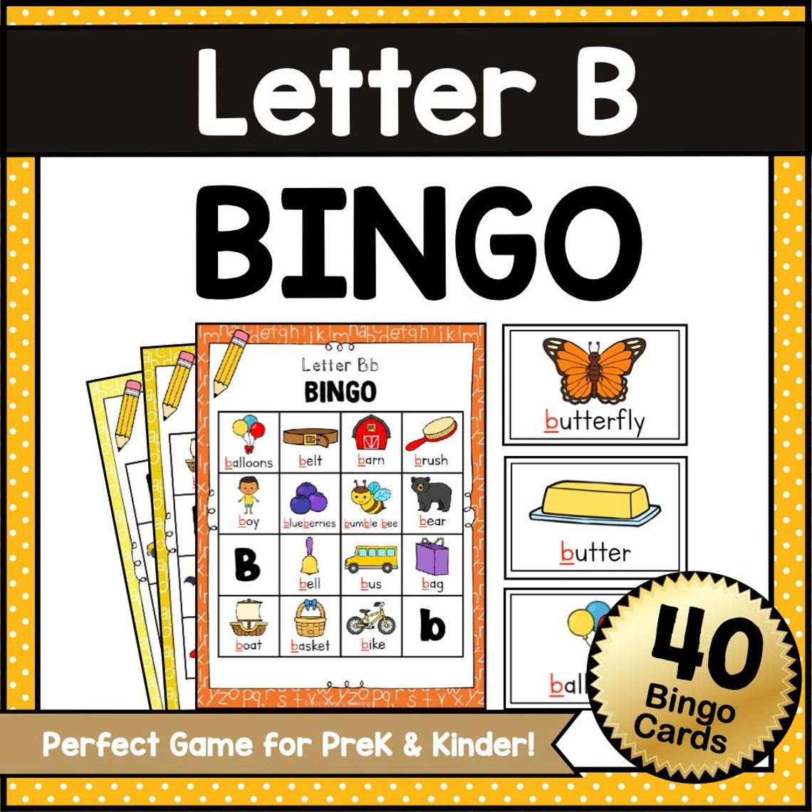 Fun Letter B Bingo Game Printable - Letter PHONICS PRACTICE and ...