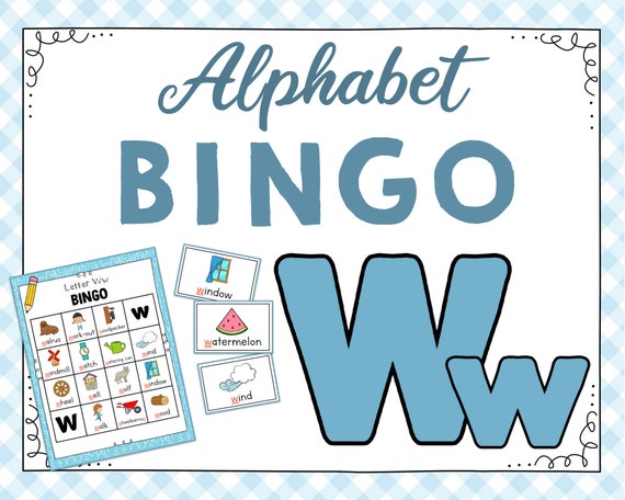 Letter W Bingo Game | Etsy