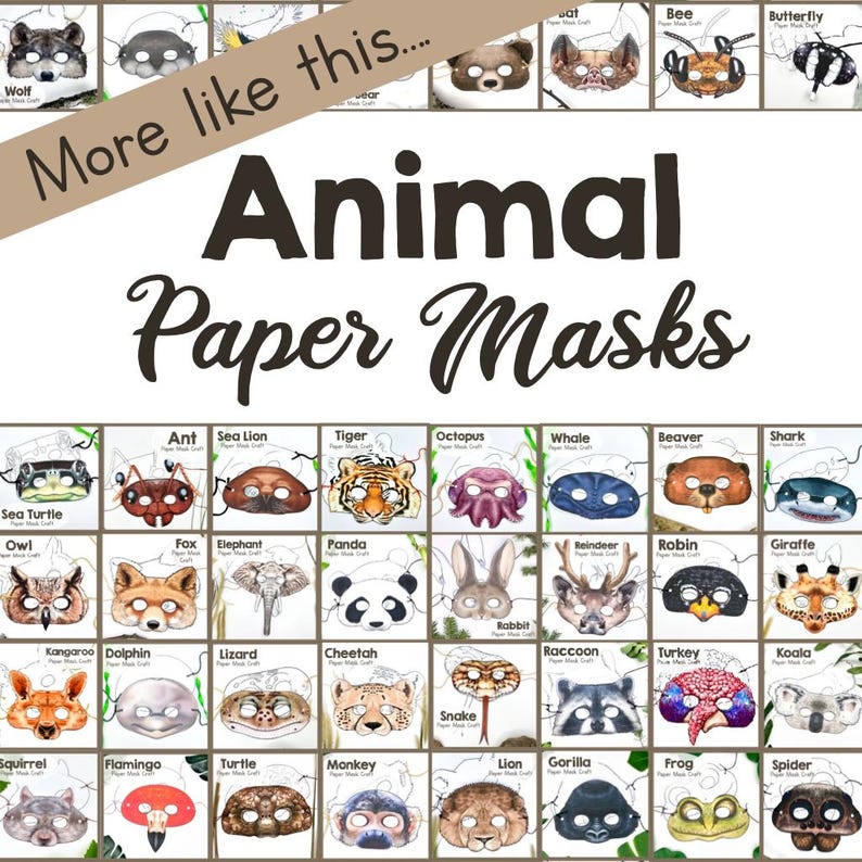 Printable Bear MASK Craft Kit | DIY Paper Animal Mask PDF | Fun ...