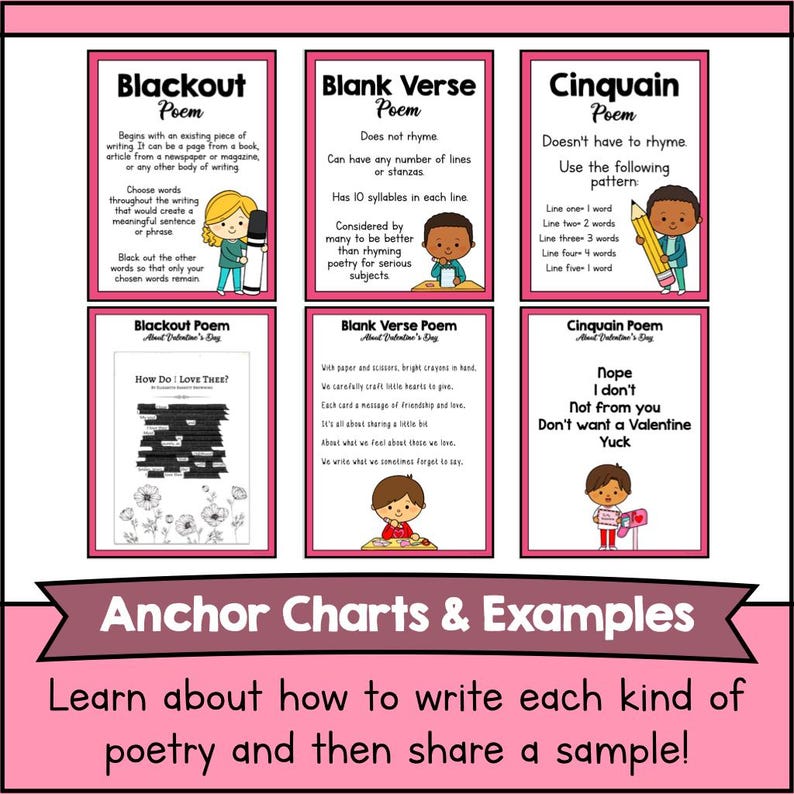 No Prep Valentine’s Day Poems | Poetry Writing Templates | Acrostic ...