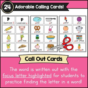 Letter P BINGO GAME Printable - Alphabet Bingo Cards for PRESCHOOL and ...