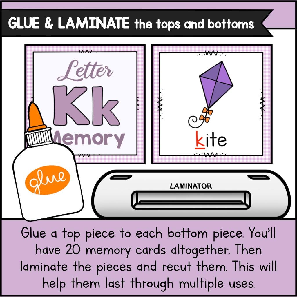 LETTER K Memory GAME Printable Pdf – Alphabet Matching Cards for ...