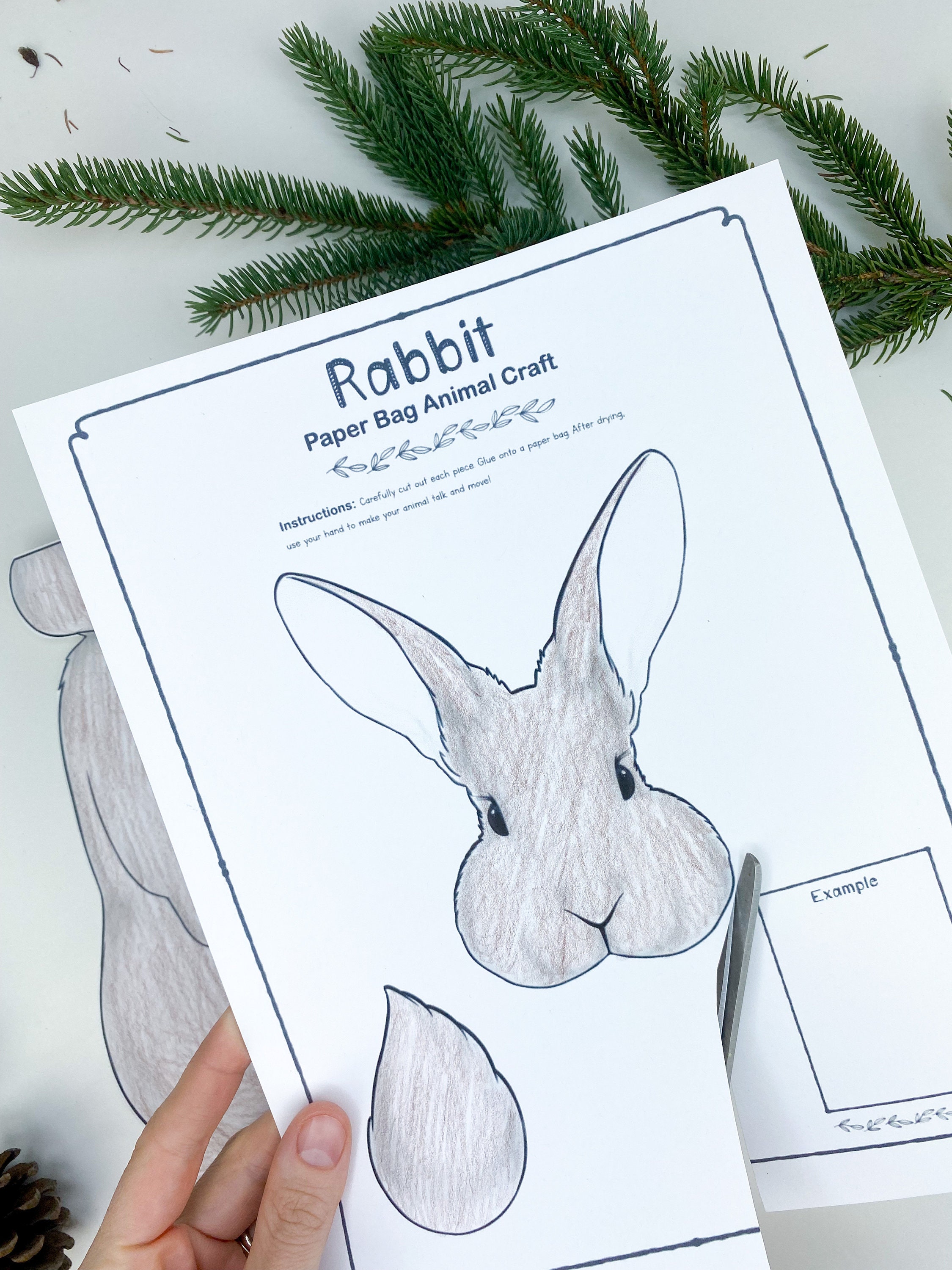 Rabbit Printable Mask Paper Animal Face Kit Fun Animal Interactive ...