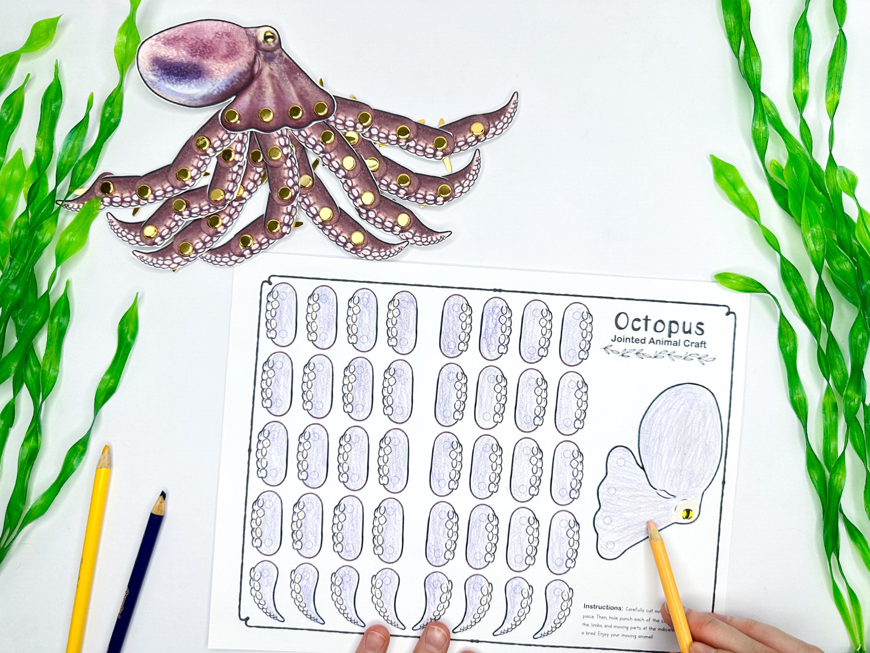 Articulated Octopus Craft Template: Printable Ocean Animal Activity ...