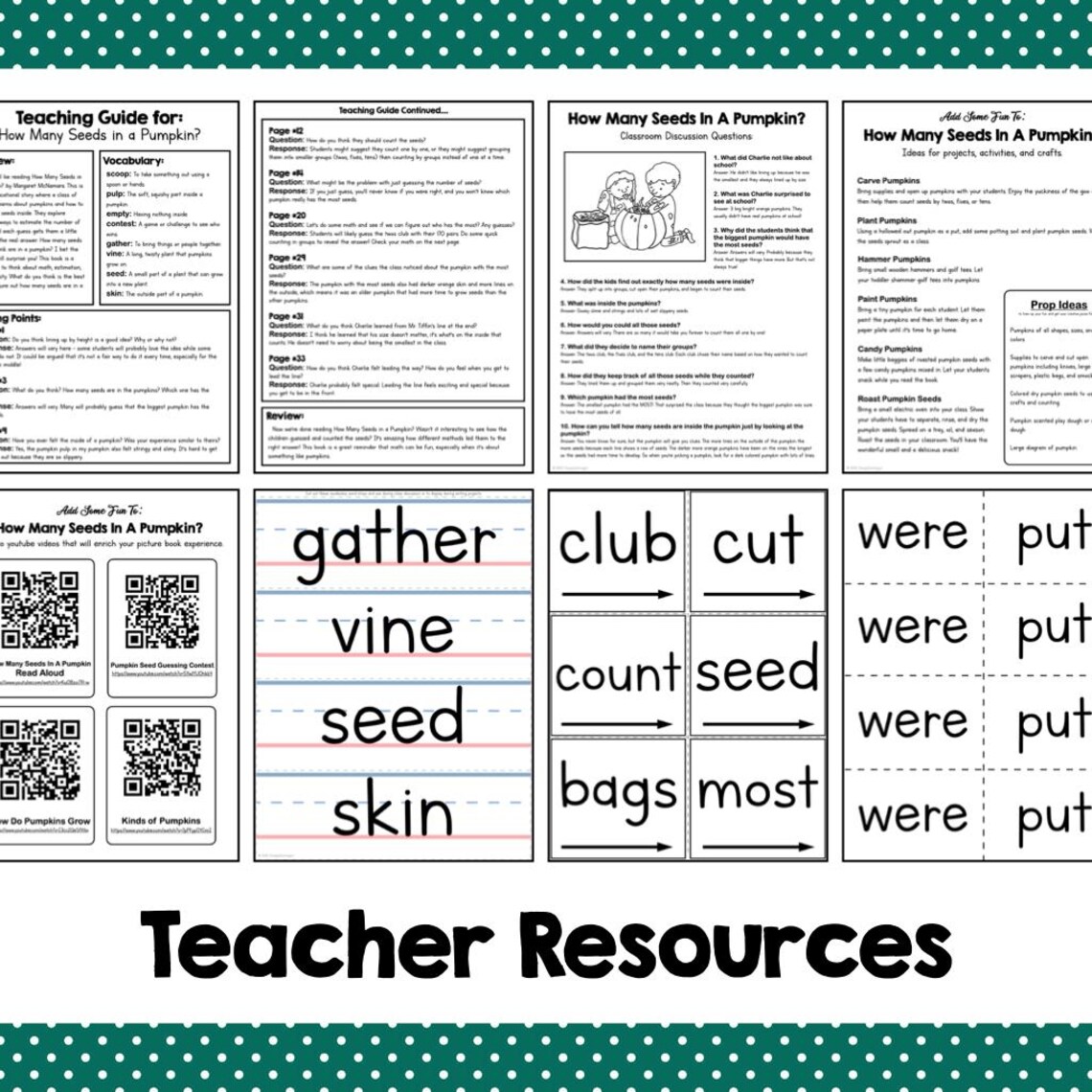 How Many Seeds in a Pumpkin? | Picture Book Study Companion and ...