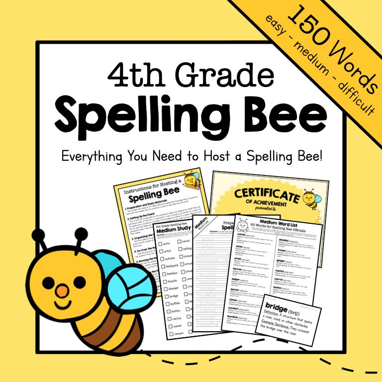 4th GRADE SPELLING Bee Word List PDF – Everything You Need to Host a ...