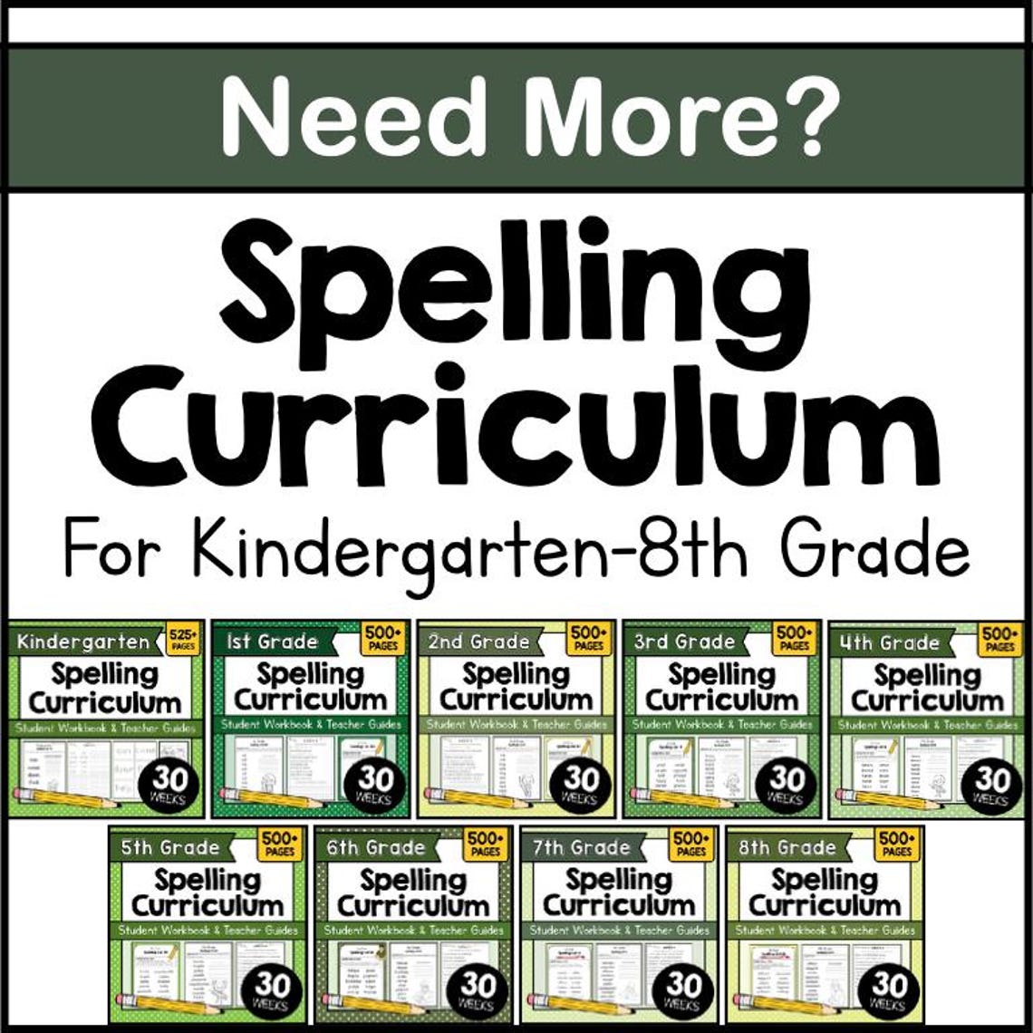 7th GRADE SPELLING Curriculum Printable - 30 Weeks of Printable ...