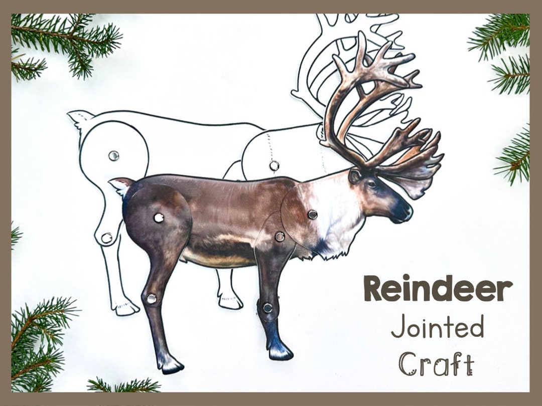 Printable Reindeer Jointed Craft | Articulated Animal Paper Template ...