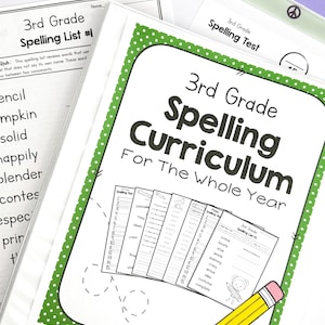 3rd GRADE SPELLING Curriculum Printable - 30 Weeks of Printable ...
