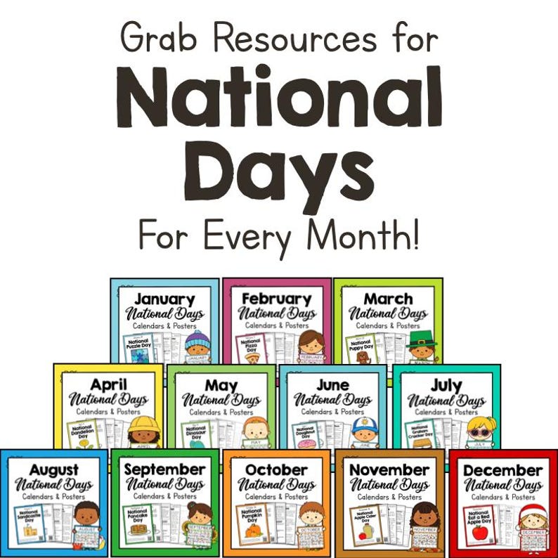 May National Days Posters, Worksheets, Articles, and Calendars - Etsy