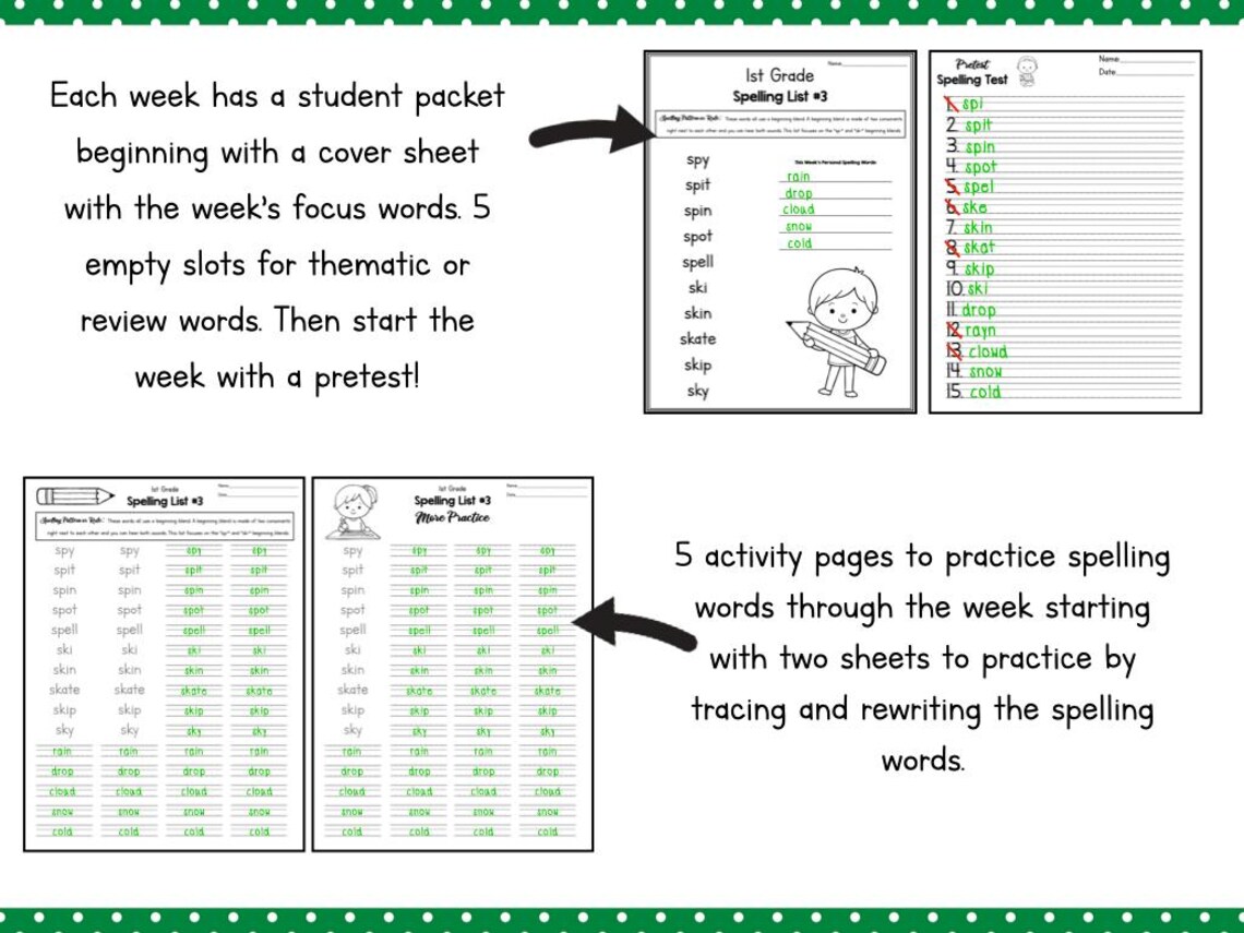 1st Grade Spelling Curriculum | Complete Full-year Printable Spelling ...
