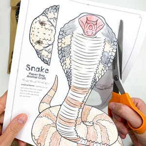 Printable SNAKE Paper Bag Puppet Craft Kit | DIY Reptile Craft PDF ...