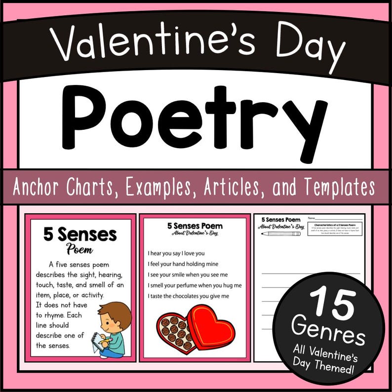 No Prep Valentine’s Day Poems | Poetry Writing Templates | Acrostic ...