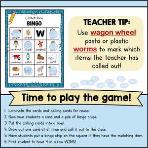 Letter W BINGO GAME Printable Pdf - Cute Alphabet Bingo Cards for ...