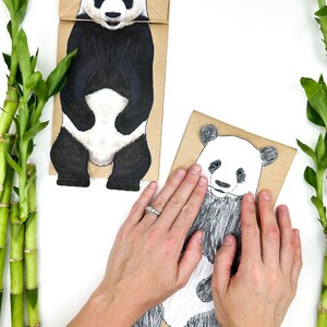 Panda Paper Bag Puppet Craft Kit | Eco-friendly Printable Template ...