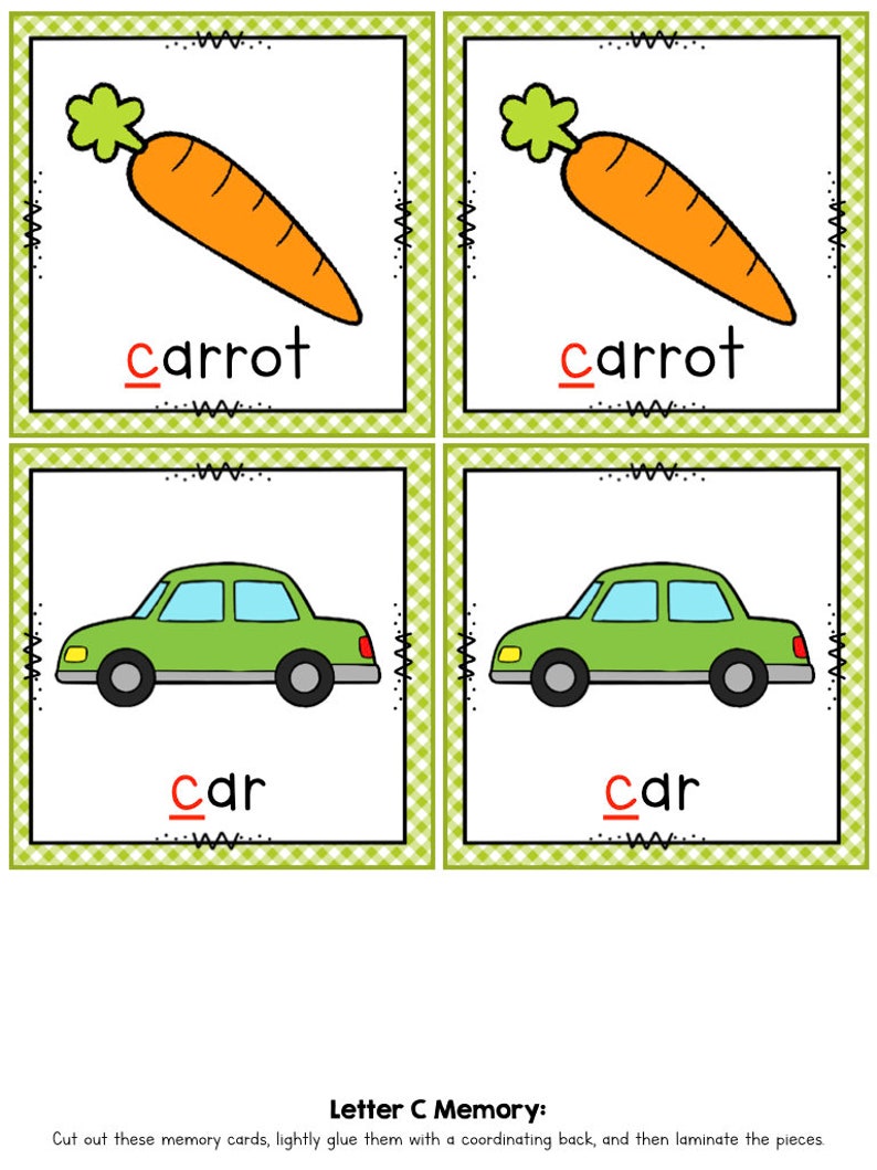 Letter C Memory Game - Etsy