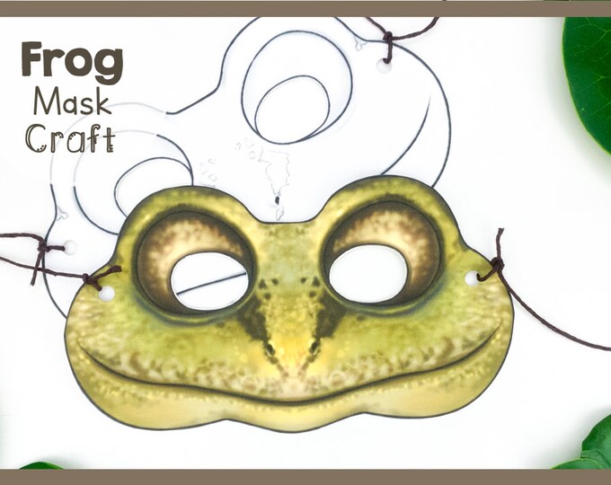 Máscara de rana, cabeza de animal DIY de Papercraft, plantilla ...