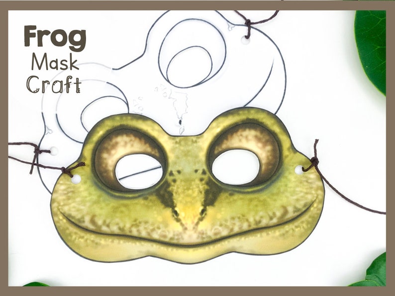 Frog Paper Mask | Animal Printable Paper Craft Template | Eco-friendly ...