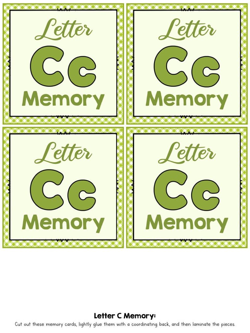 Letter C Memory Game - Etsy