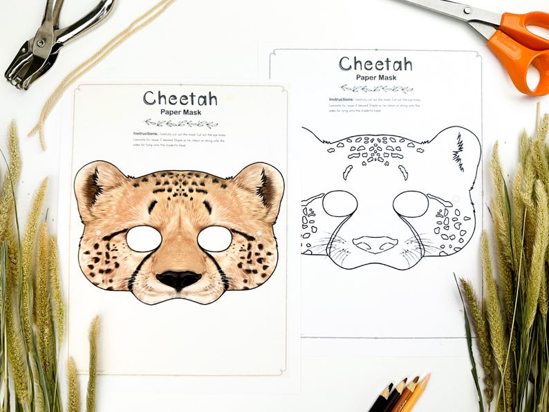 Printable Cheetah Face Mask | Creative Paper Craft Template | Animal ...