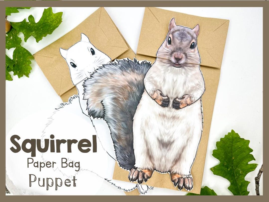 Printable Squirrel Puppet Craft | Fun Paper Bag Animal Template ...