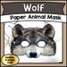 Printable WOLF Paper Mask Template | DIY Craft Animal PDF | Kids and ...