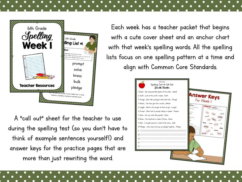 6th Grade Spelling Curriculum | Complete Full-year Printable Spelling ...